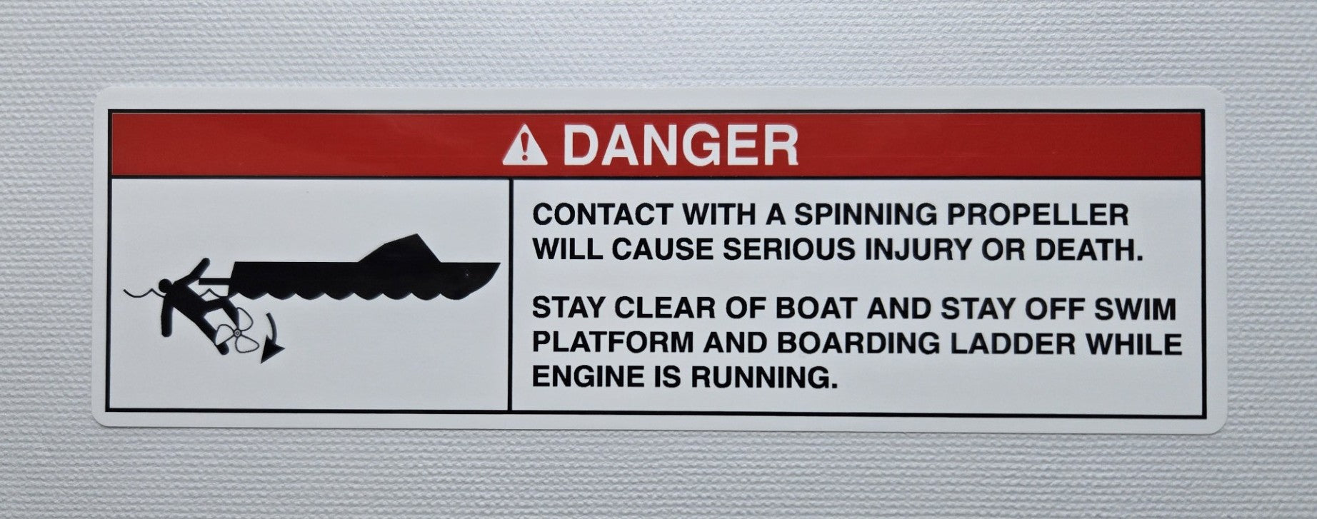 Transom Propeller Danger Label (our #157A) – BoatLabels.com